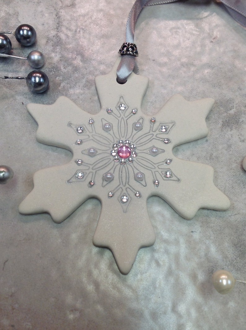 Polymer Clay Snowflake Ornament - Etsy