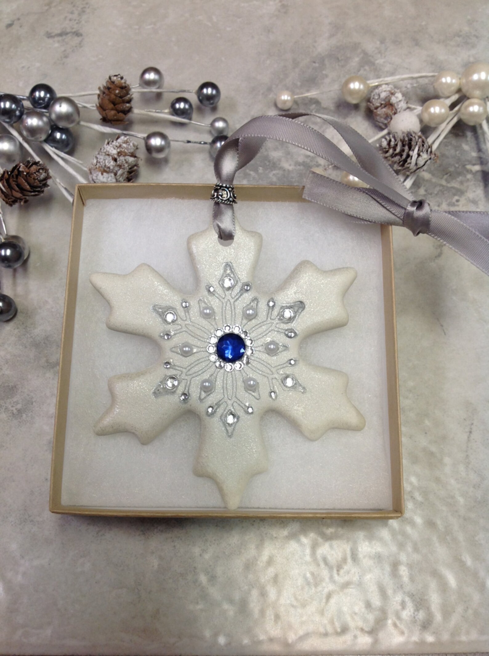 Polymer Clay Snowflake Ornament - Etsy Canada
