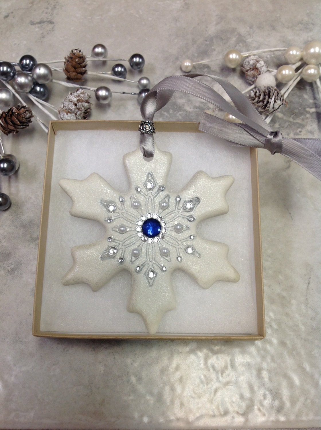 Polymer Clay Snowflake Ornament - Etsy Canada