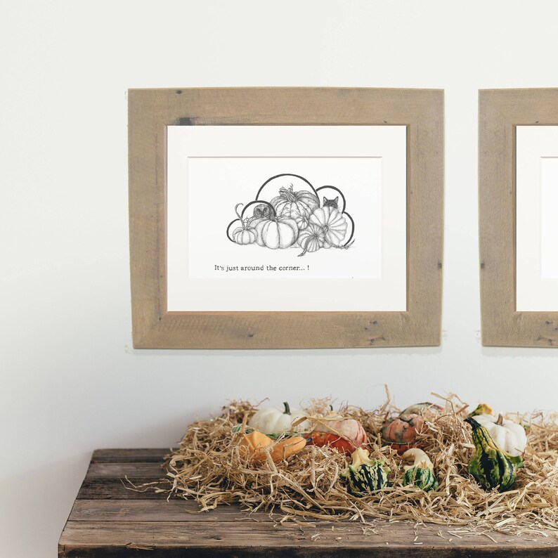 Heirloom Pumpkin Autumn Matted Print from Drawing Neutral | Etsy