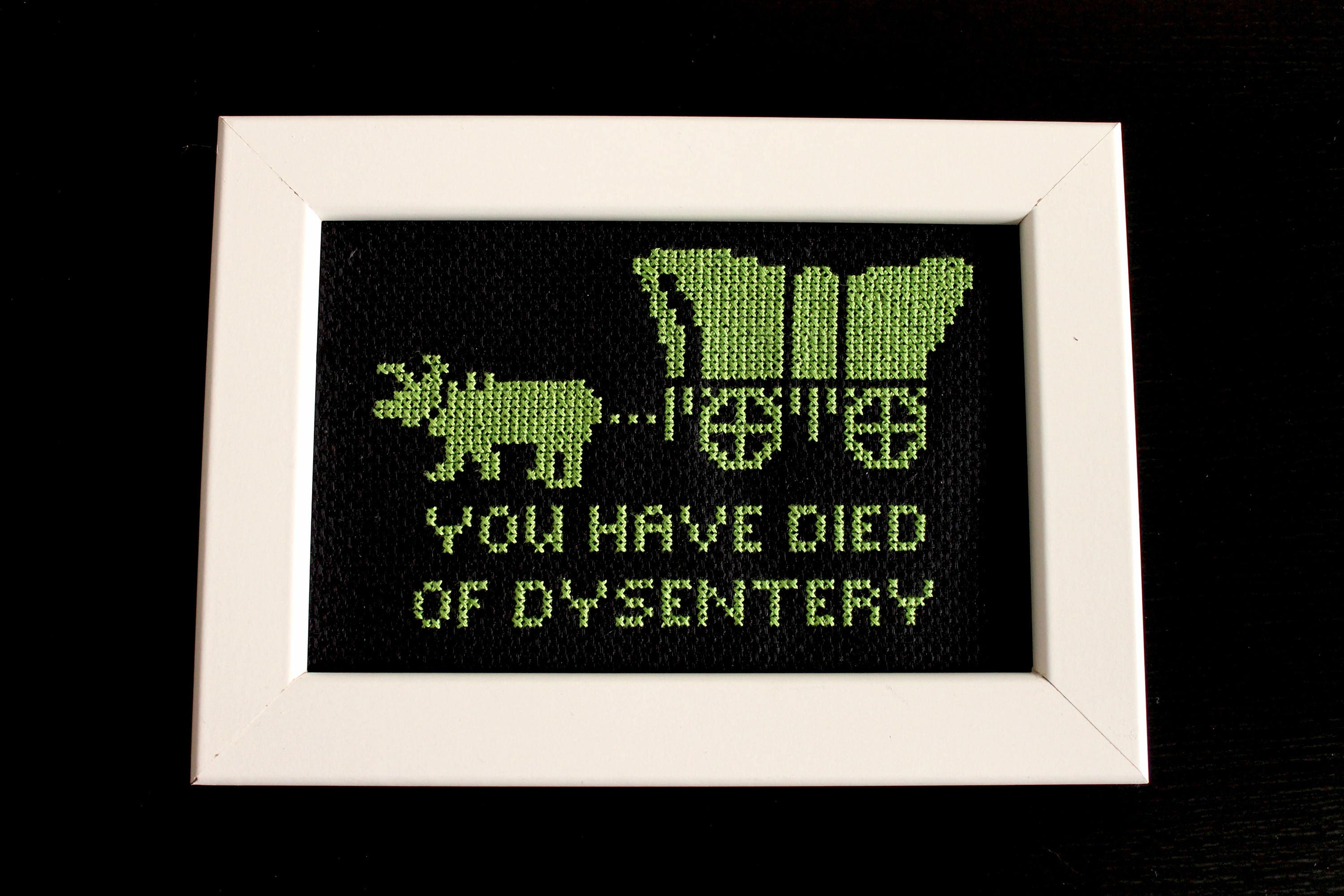 Oregon Trail You Died of Dysentery Funny Framed Cross Stitch - Etsy