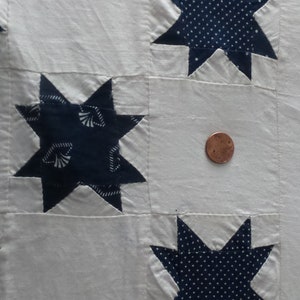 Vintage Indigo Stars Quilt Top-- Small Stars! Nicely Pieced, 1800s - Etsy