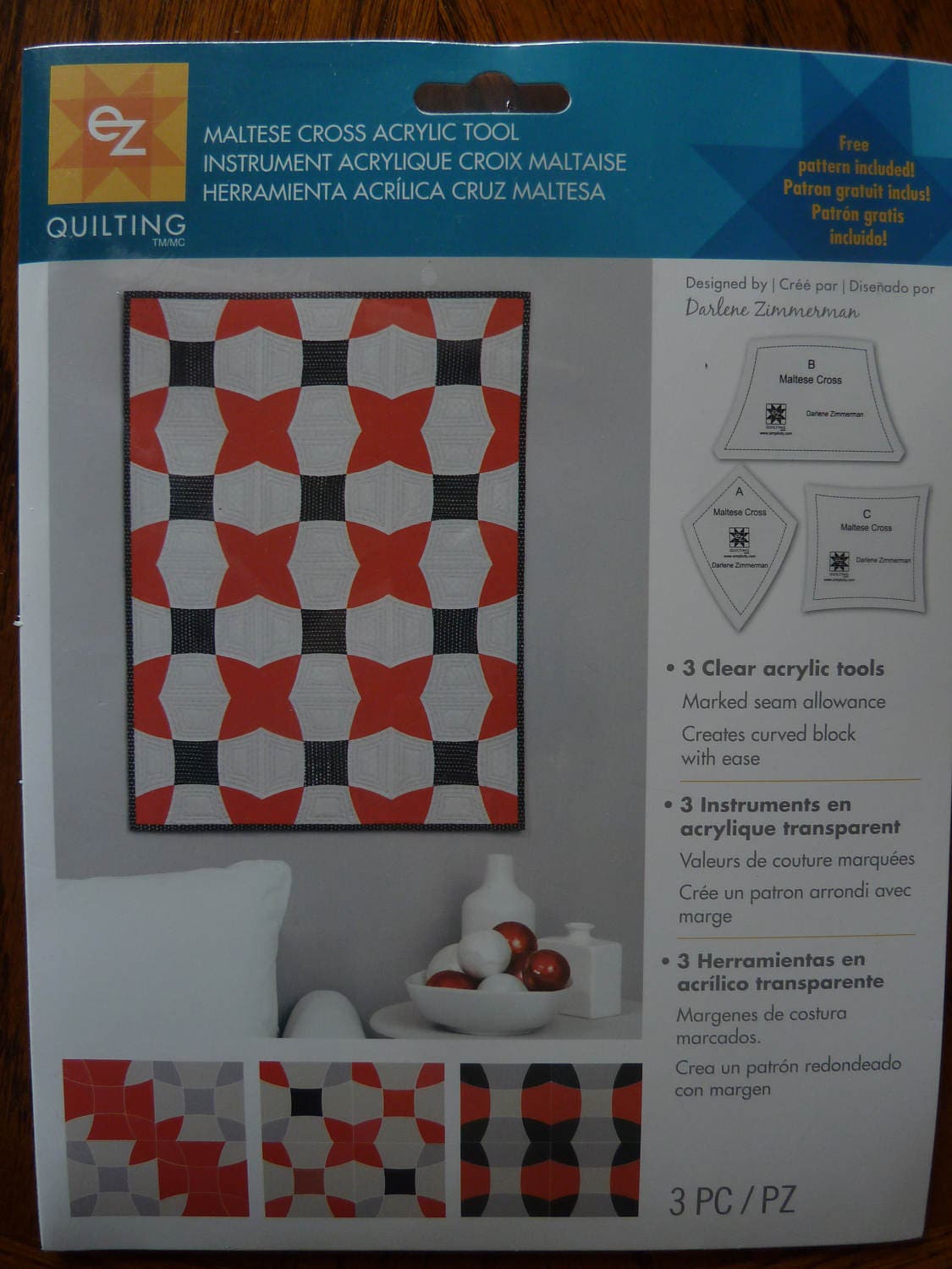 Maltese Cross Acrylic Tool Set From EZ Quilting by Darlene Zimmerman ...