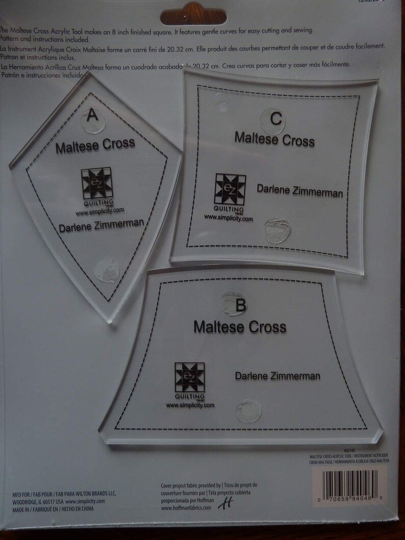 Maltese Cross Acrylic Tool Set From EZ Quilting by Darlene - Etsy