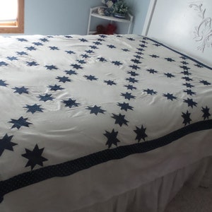 Vintage Indigo Stars Quilt Top-- Small Stars! Nicely Pieced, 1800s - Etsy
