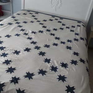 Vintage Indigo Stars Quilt Top-- Small Stars! Nicely Pieced, 1800s - Etsy