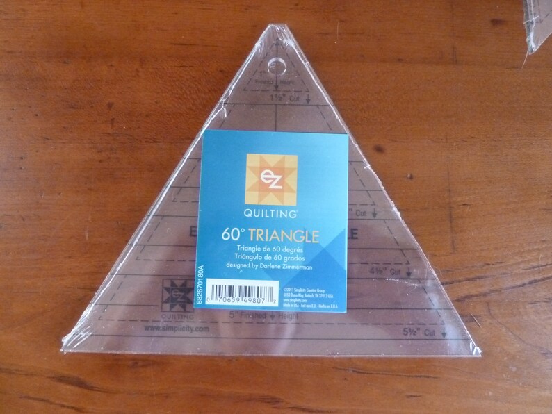 60 Degree Triangle Tool By Darlene Zimmerman For EZ Quilting Acrylic 60 Degree Triangle Tool By Darlene Zimmerman For EZ Quilting Acrylic
