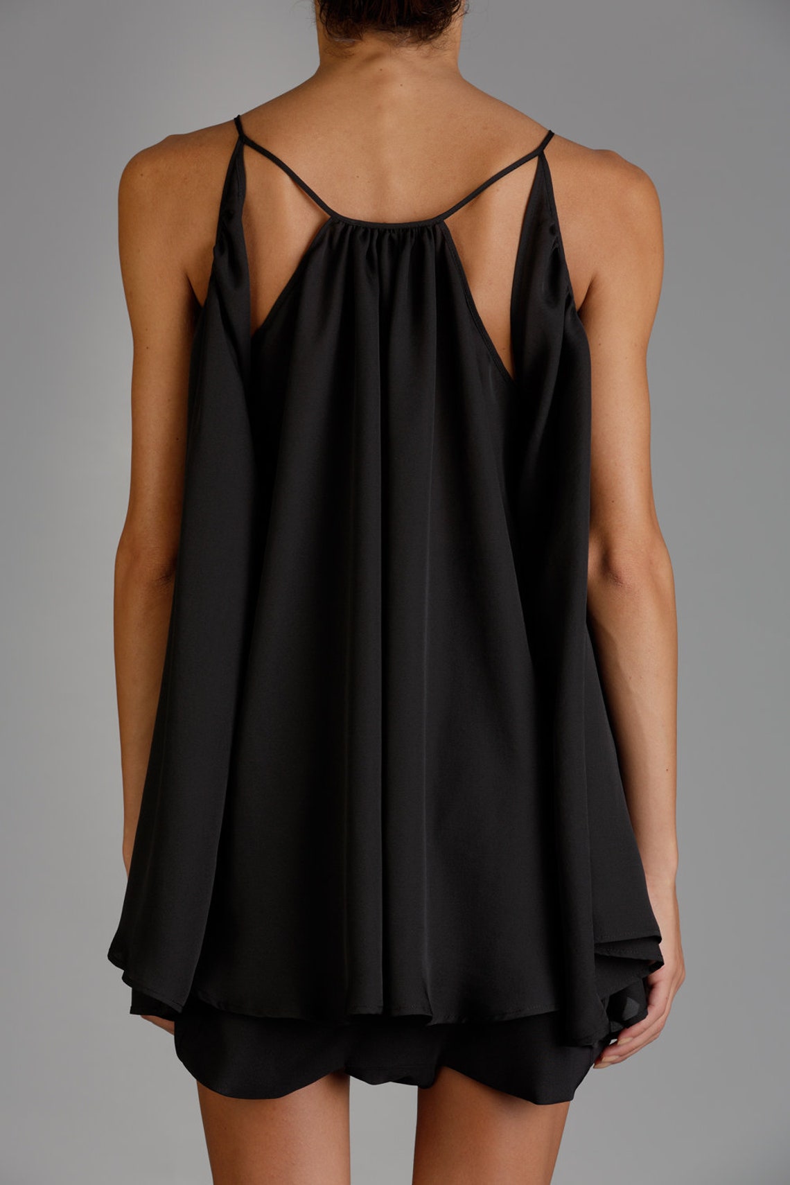 Convertible Top Black Tunic Top Avant Garde Clothing Black - Etsy