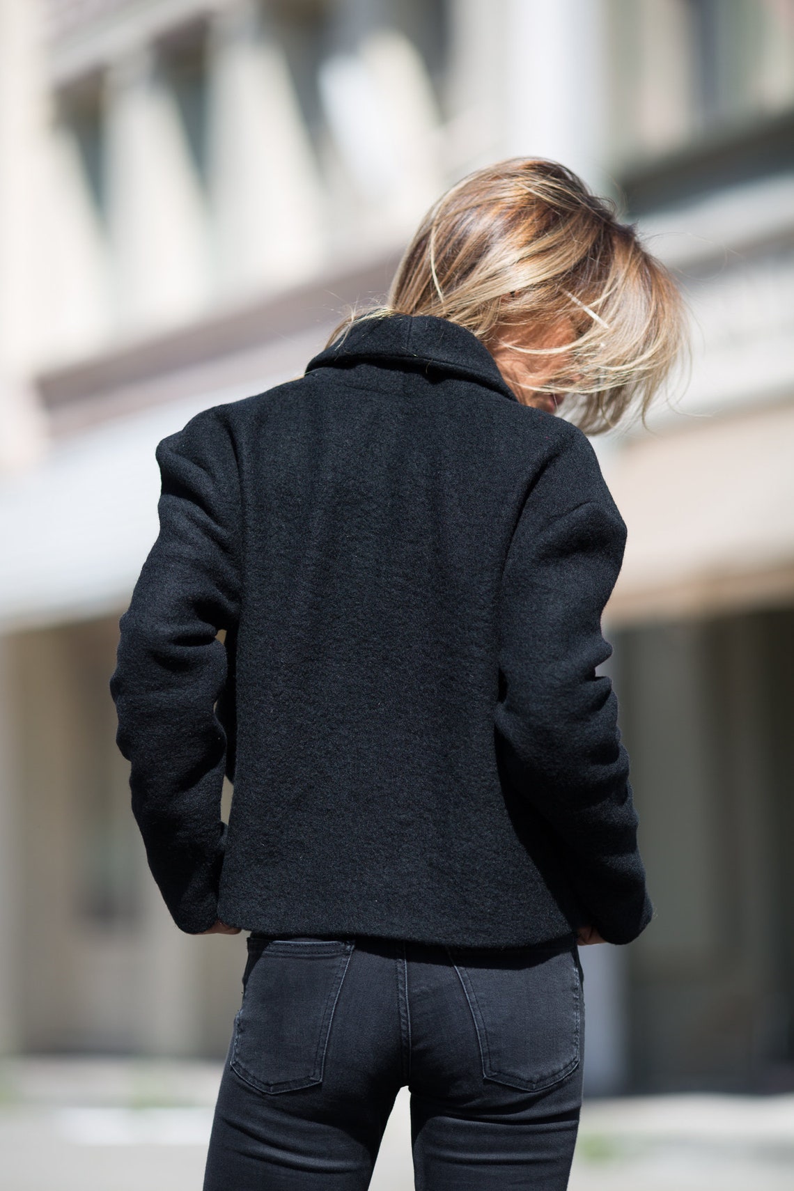 Short Coat Winter Jacket Black Coat Belted Coat Women - Etsy