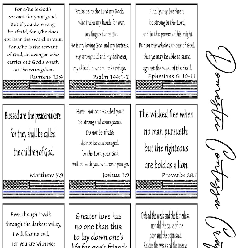 Blue Line Prayer Card - Etsy