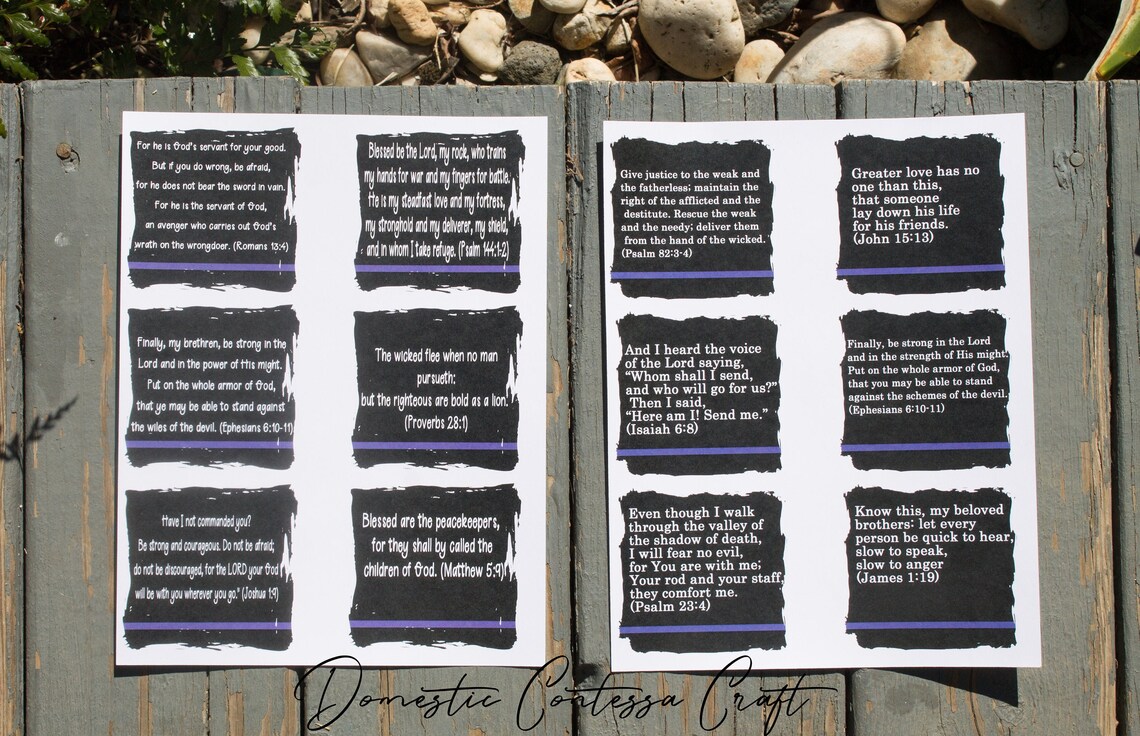 Law Enforcement Prayer Cards, Scripture Cards, Prayer Card, Daily ...