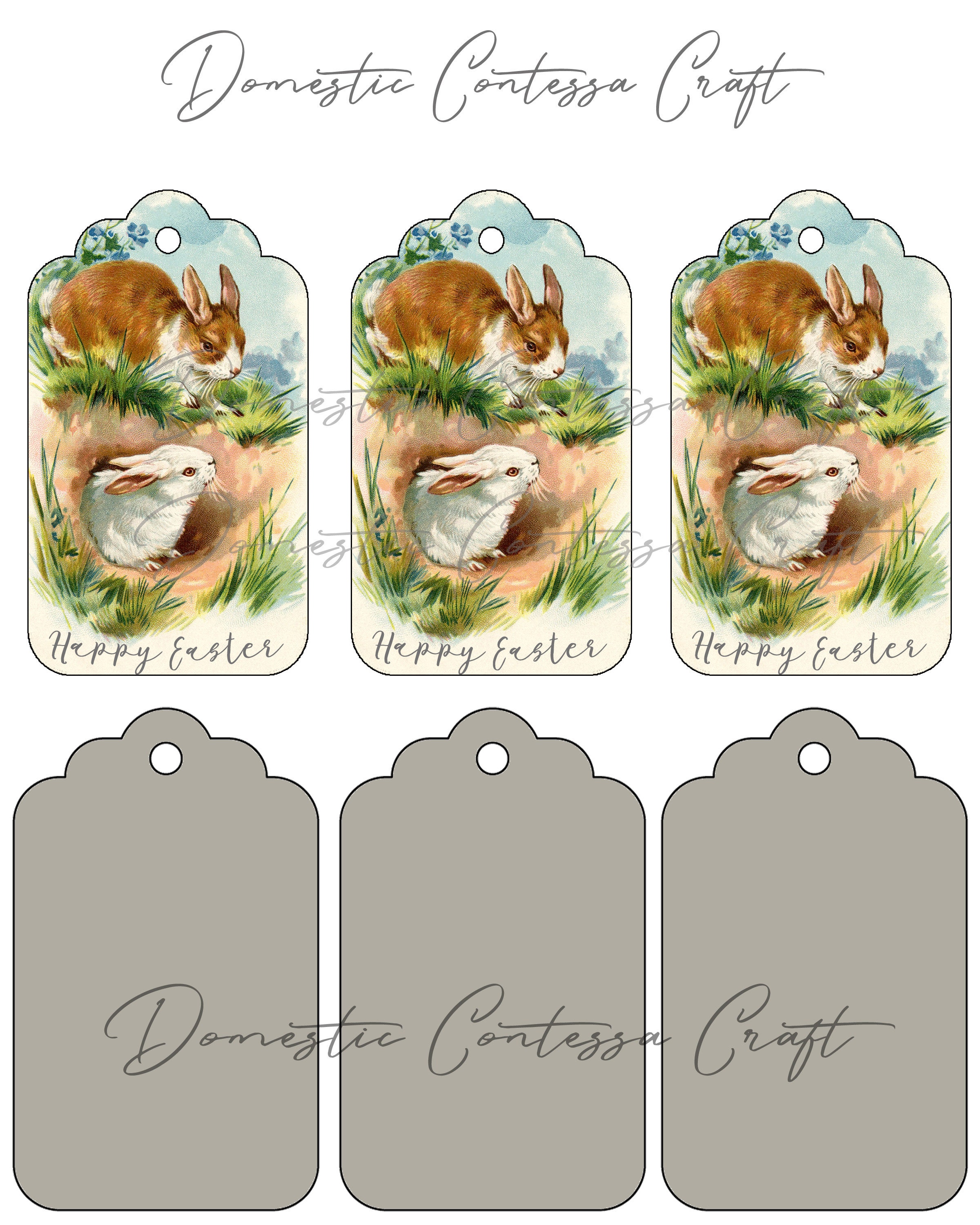 Easter Printable, Bunny Printable, Bunny Basket, Printable Labels ...