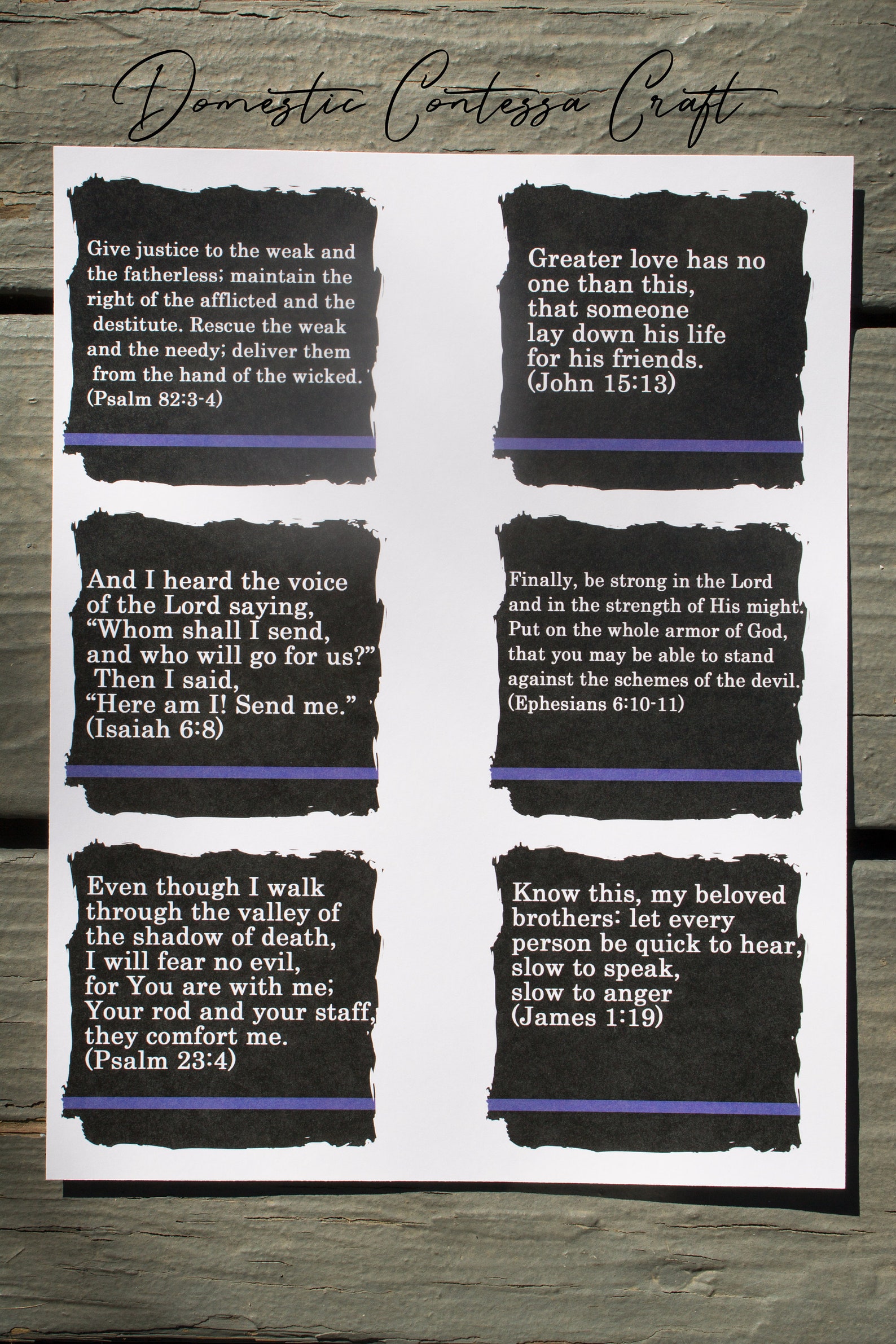 Law Enforcement Prayer Cards, Scripture Cards, Prayer Card, Daily ...