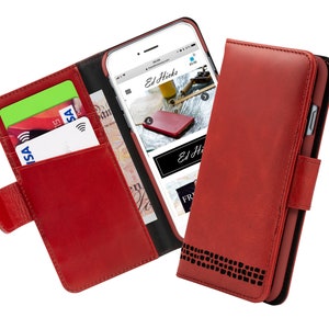 Real Leather iPhone 8 Wallet Case - Personalised Option - Cardholder ...