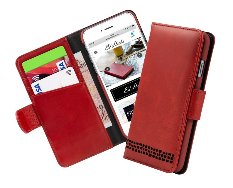 Real Leather Iphone 8 Wallet Case Personalised Option - Etsy UK
