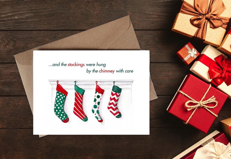 PRINTABLE: "stockings Were Hung by the Chimney" Christmas Card ...