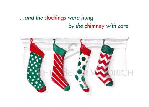 PRINTABLE: stockings Were Hung by the Chimney Christmas Card ...