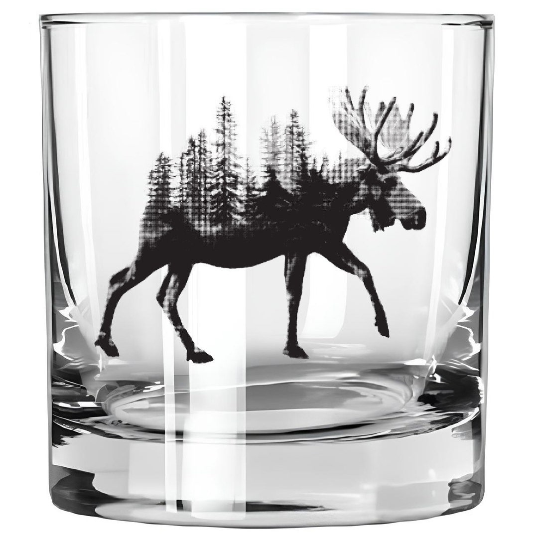 Moose Treeline Whiskey Glass - Etsy
