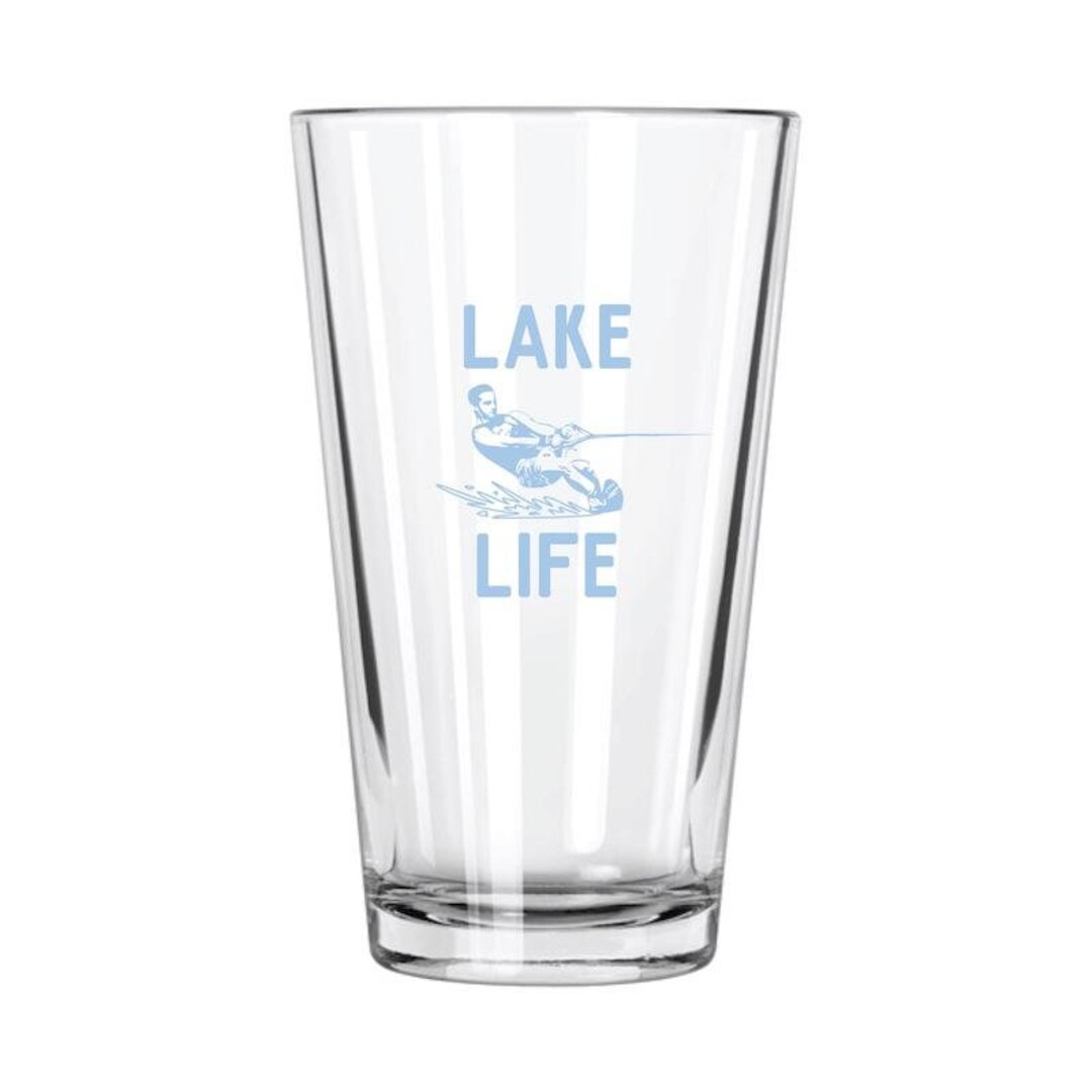 Lake Life: Water Skiing Pint Glass - Etsy
