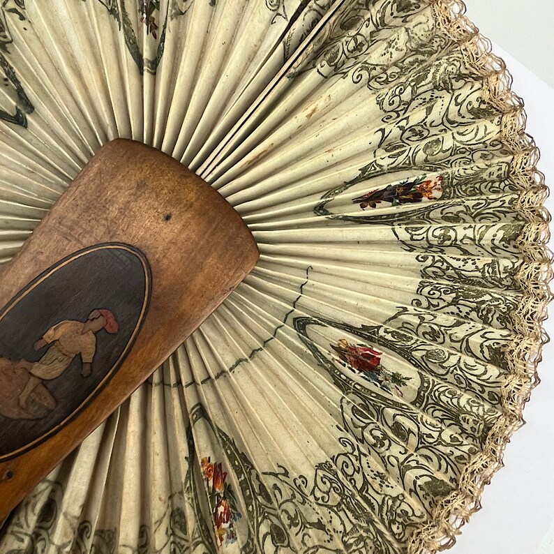 Antique Victorian Style Italian Ricordo Cockade Hand Fan - Etsy