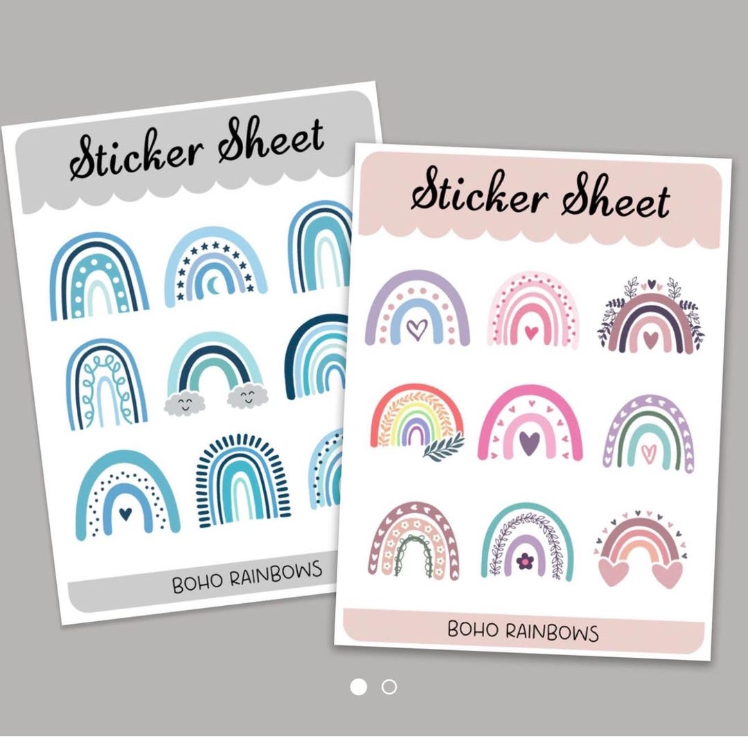 Rainbow Sticker Sheets - Etsy