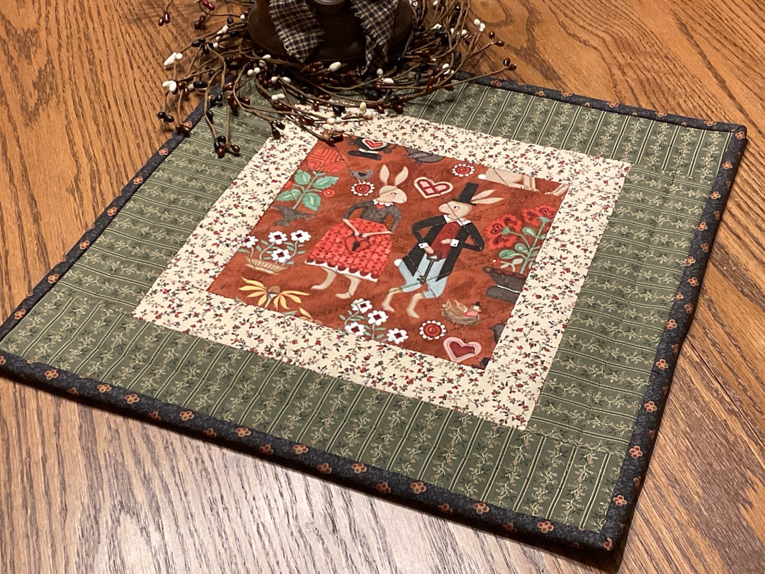 Easter Bunny Primitive Farmhouse Table Topper Item 1860 - Etsy