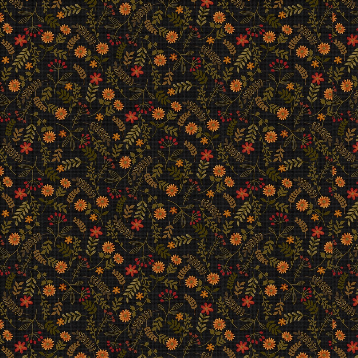 Cavalier Crows by Jan Mott Black Wildflower Calico 2811-99 - Etsy