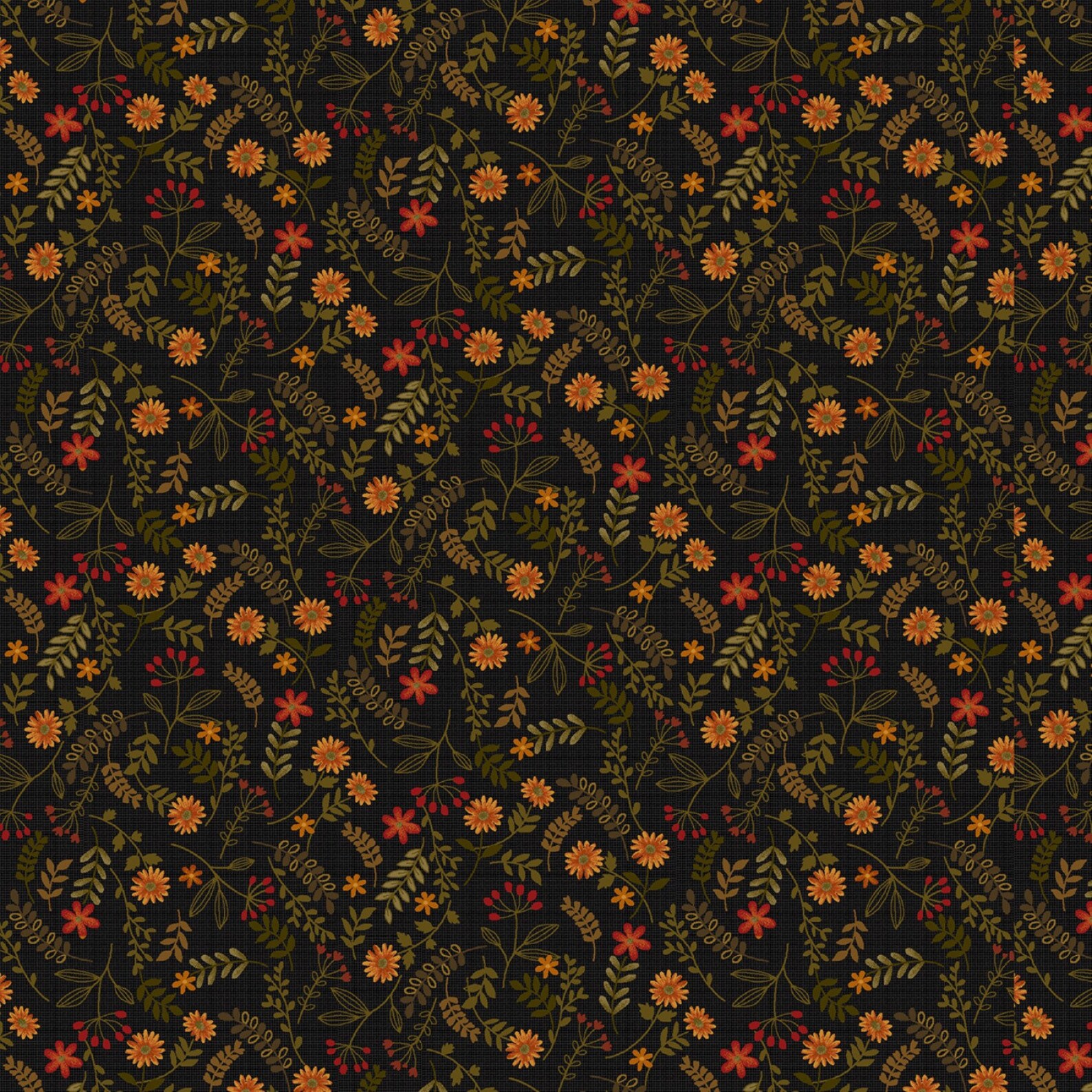 Cavalier Crows by Jan Mott Black Wildflower Calico 2811-99 - Etsy