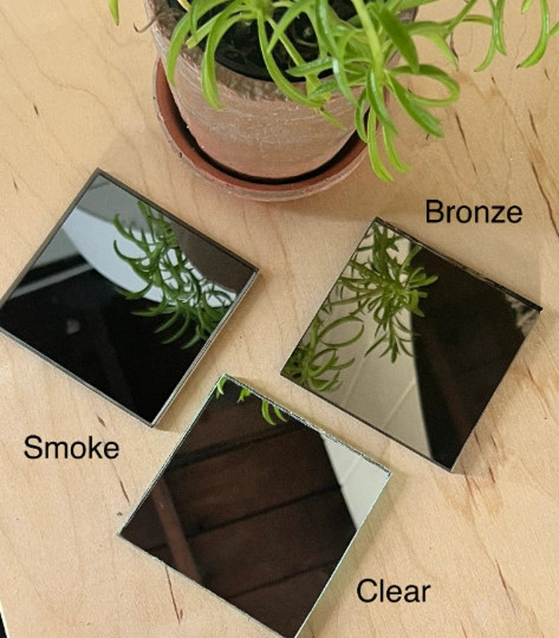 Tinted Mirror Sample – Bronze, Smoke, Clear (4”x4”) - Etsy Australia