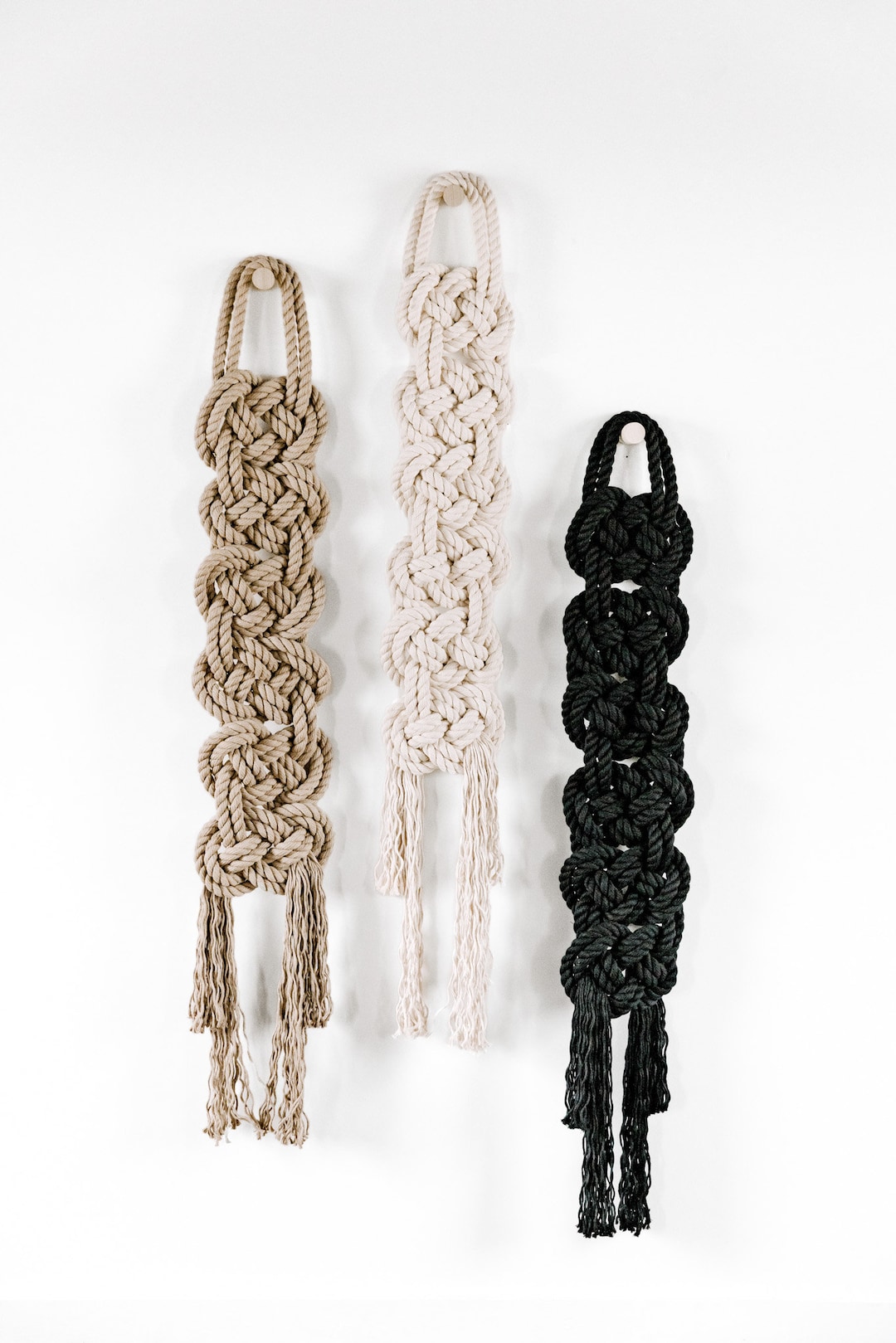 Fiber Art "scala" MACRO Weave-macrame Wall Hanging, Textile Fiber Knot ...