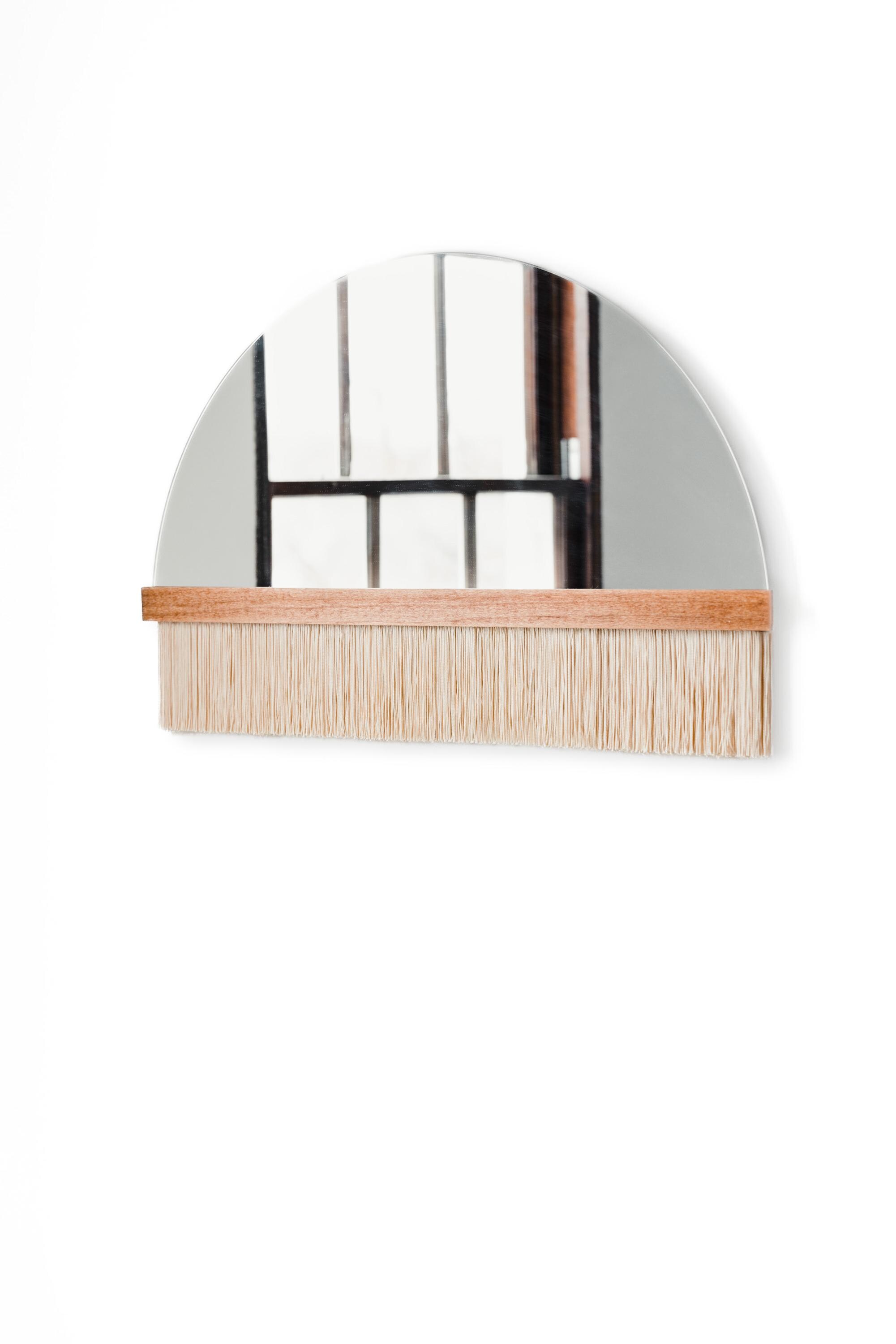 Half-circle Fringe Mirror: Boho Macrame Wall Decor-aria Solo Small - Etsy