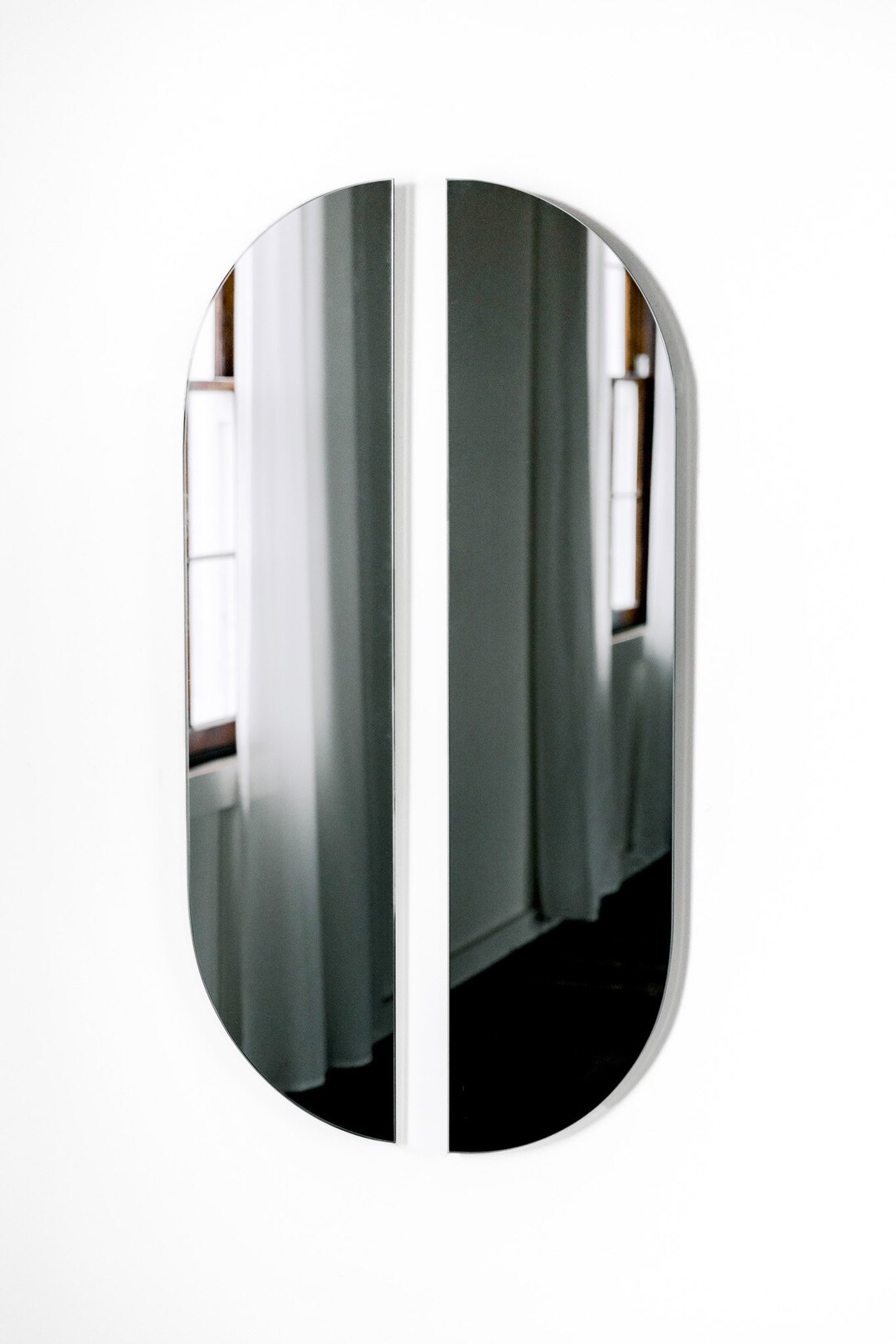 Smoke Tinted Racetrack "refract" Full-length Mirror Reflected Set ...