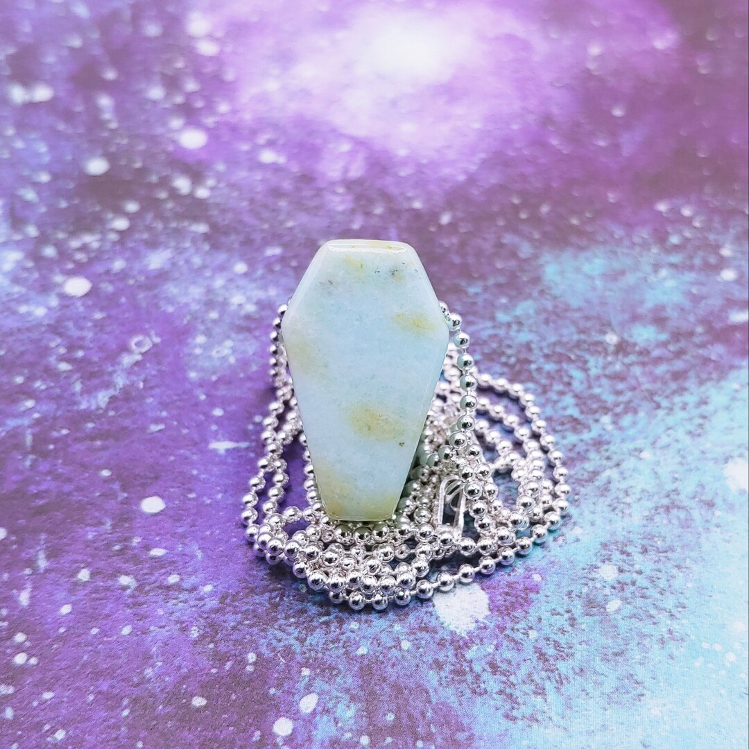 Light Blue Old Stock Chrysoprase From Chile Hand Carved Into a Coffin ...