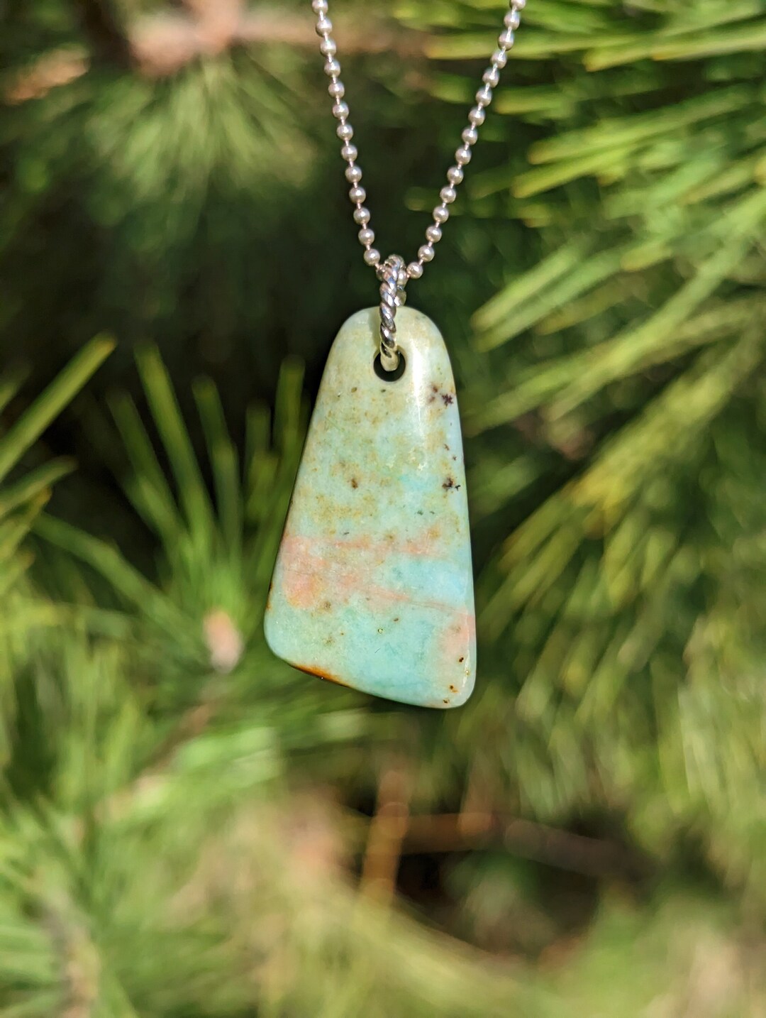 Old Stock Chilean Chrysoprase Light Blue Crystal Pendant Hand - Etsy