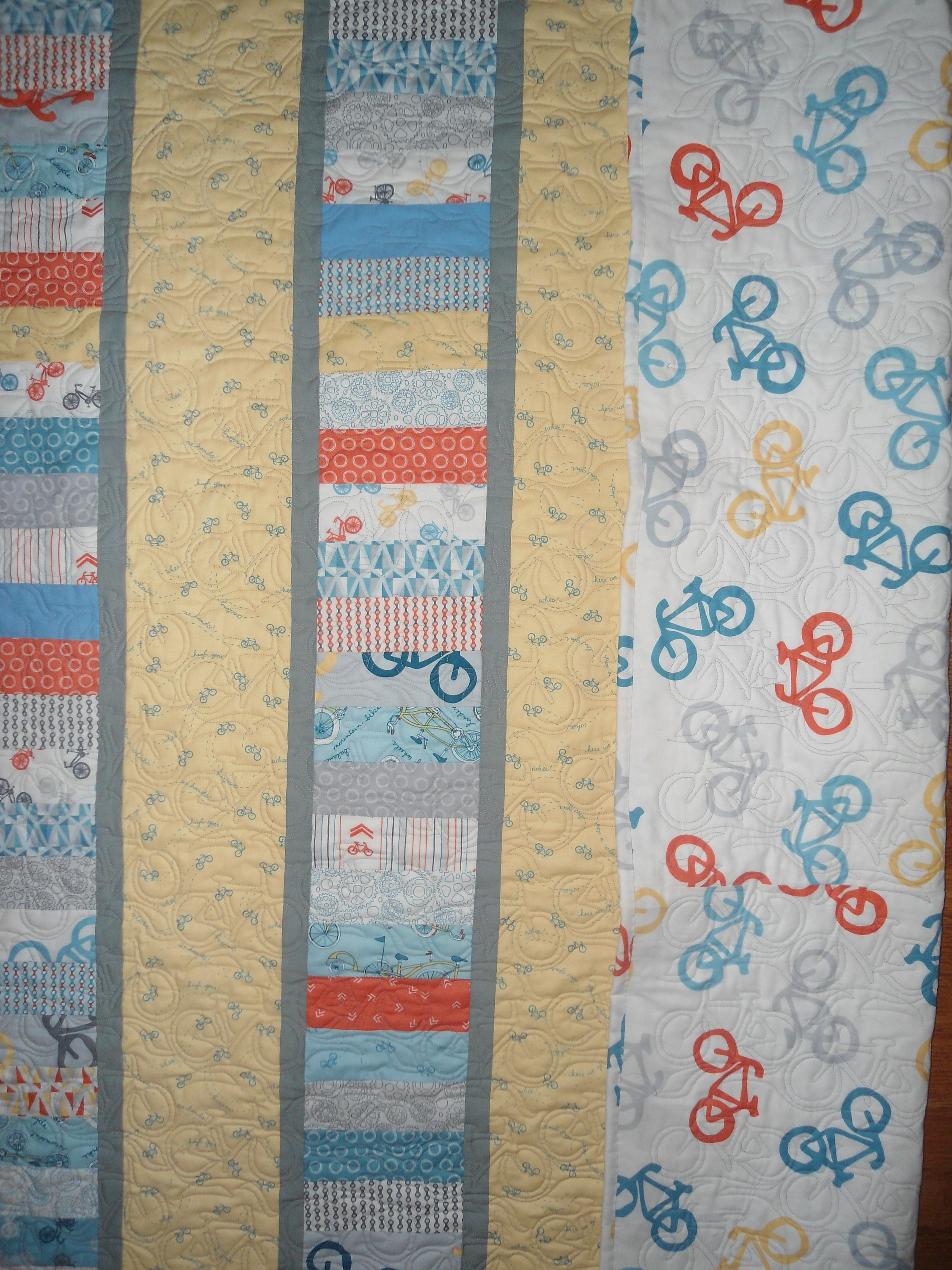 Throw – Bicycle Yellow Brick Road, HANDMADE, Multi-color, 50in X 62in ...