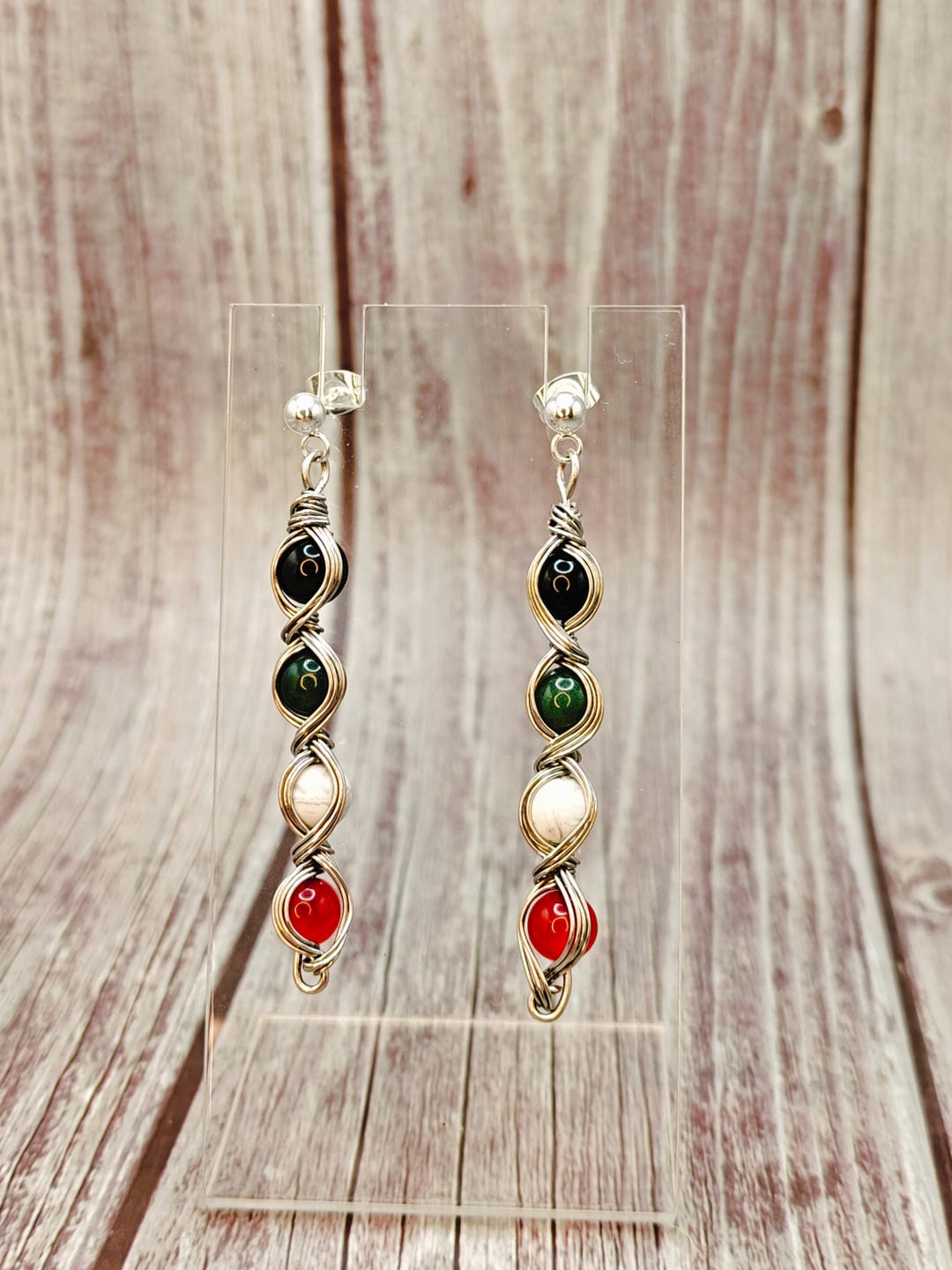 Palestine Flag Themed Stone Drop Earrings - Etsy