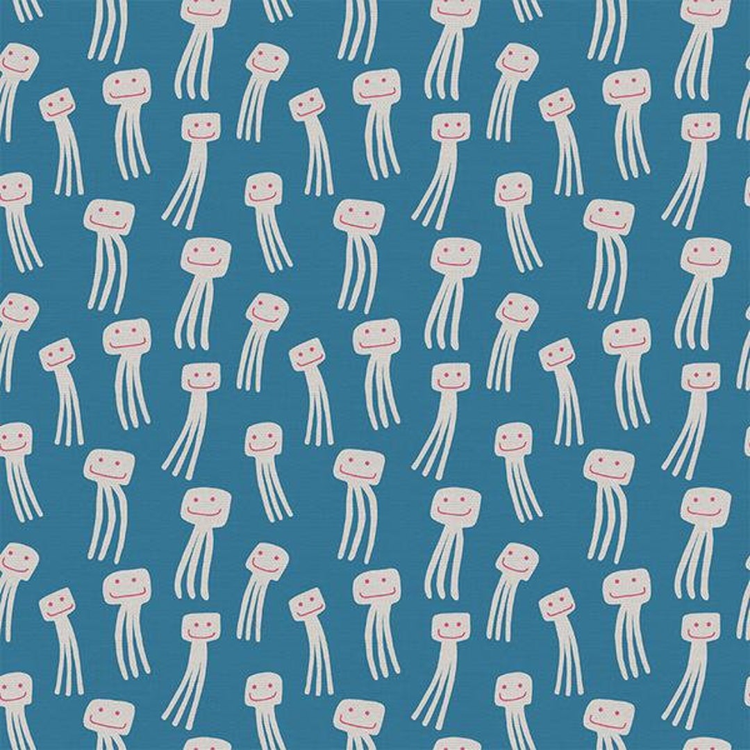 ANIMAL KINGDOM Fabric, by Jessica Neilson, Kids Fabric, Blue Cotton ...