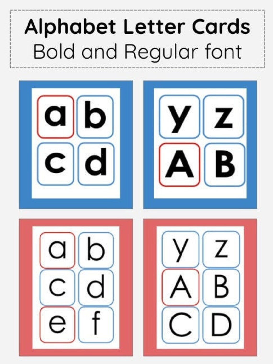 Printable Alphabet Letter Flashcards Regular and (Download Now) - Etsy