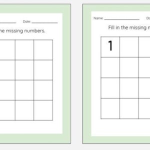 Fill in the Missing Numbers Chart - Blank and Starting/ending Number - Etsy