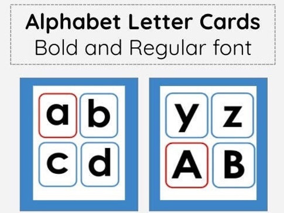 Printable Alphabet Letter Flashcards - Regular and Bold Font - Vowel ...