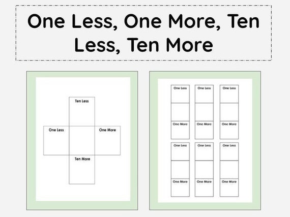 Ten More Ten Less Worksheet