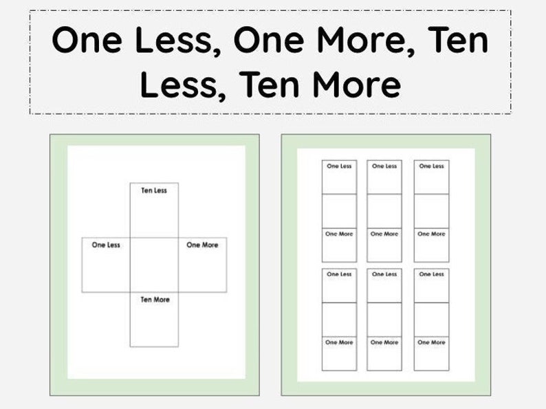 One Less, One More, Ten Less, Ten More - Etsy