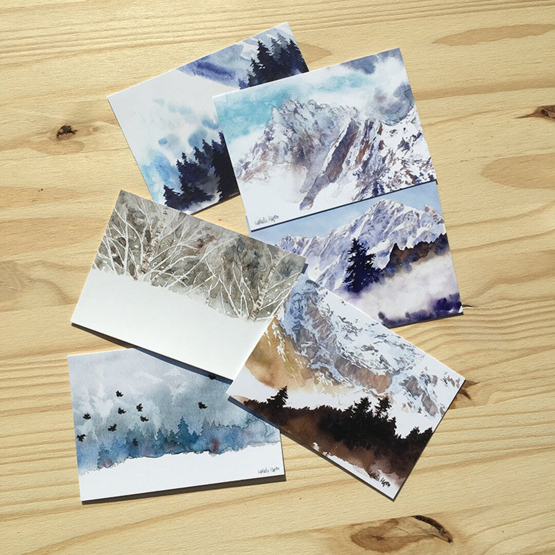 6 Postcards Winter Series - Etsy