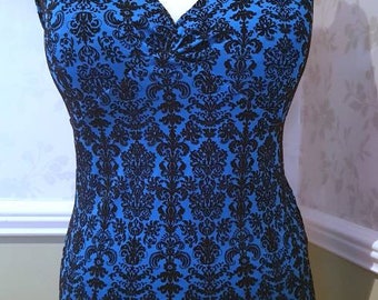 Royal Blue Damask | Etsy