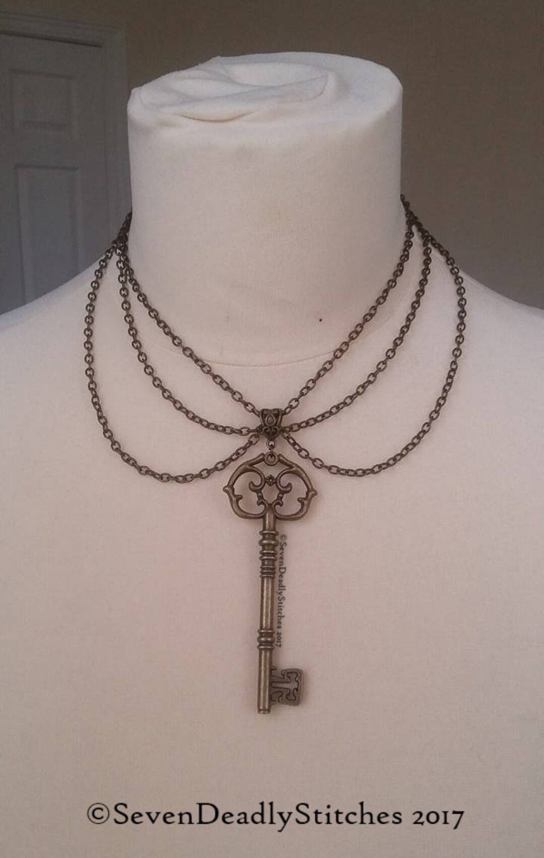 Steampunk Antique Large Key Choker - Etsy
