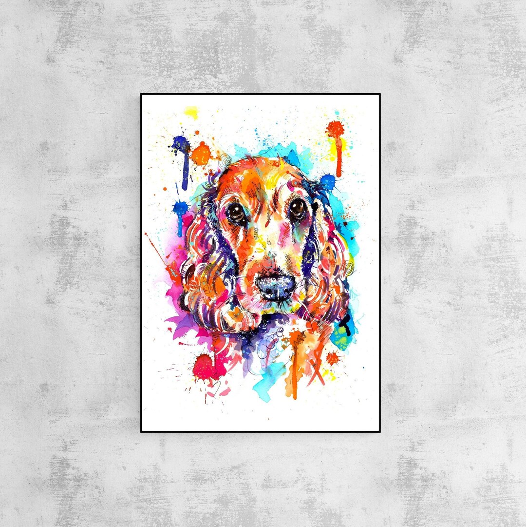 Spaniel Cocker Springer Painting Art Print, Poster, Artwork. Print of ...