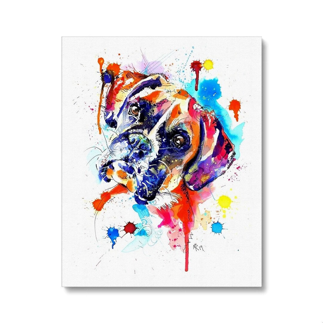 Boxer Dog Canvas Gallery Wraps, Boxer Dog Portrait Gifts. Boxer Dog Mom ...
