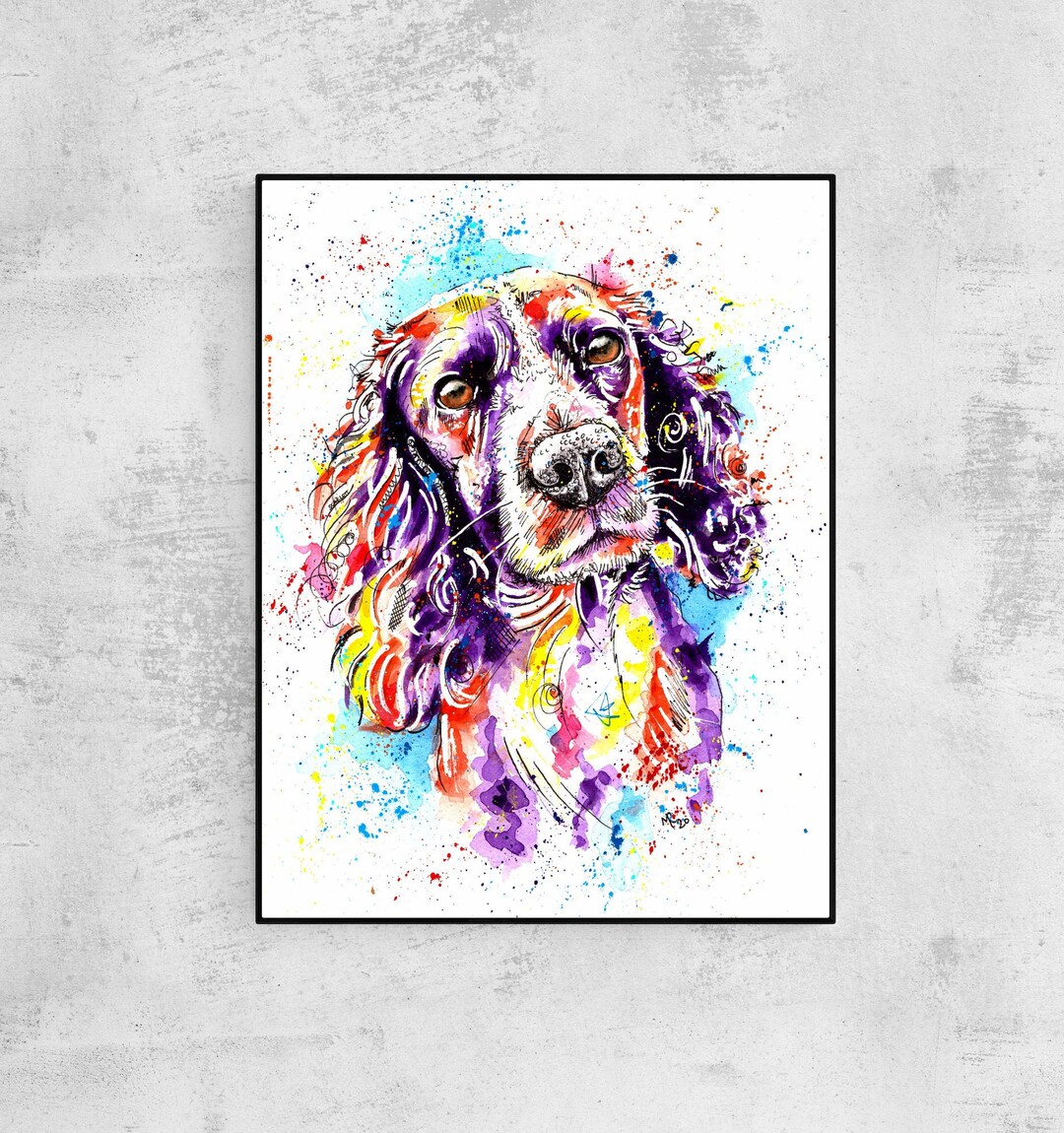 Spaniel Cocker Springer Welsh Painting Art Print, Poster, Artwork ...