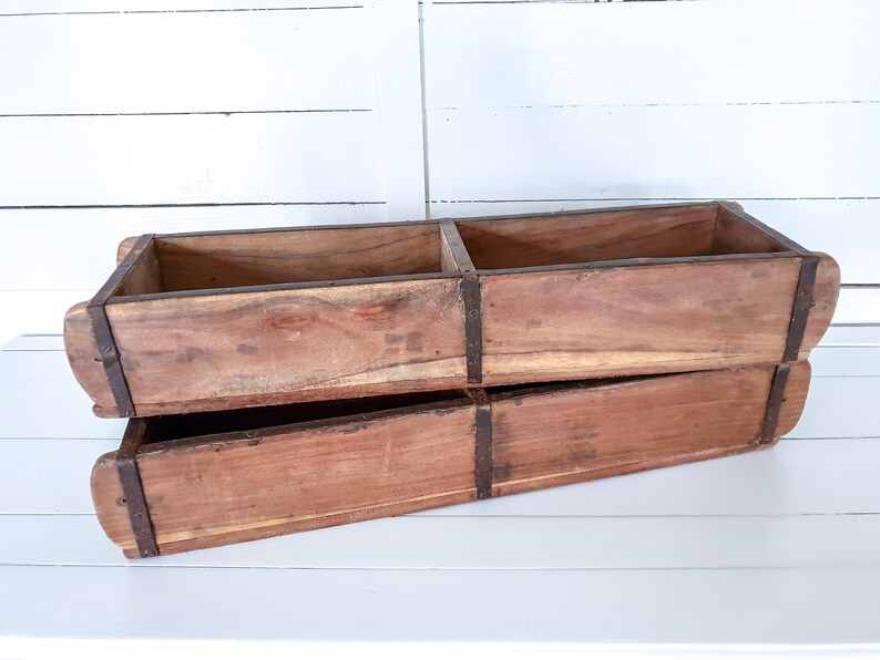 Vintage wooden double brick mould King rustic wood stone | Etsy