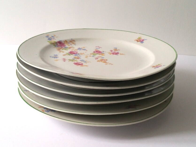 Vintage diner plate 'floral flowers'
